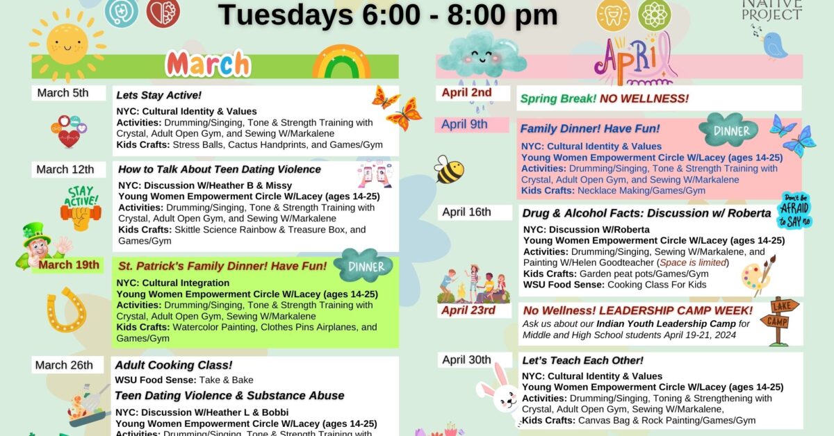 Spring Community Wellness Schedule – The NATIVE Project